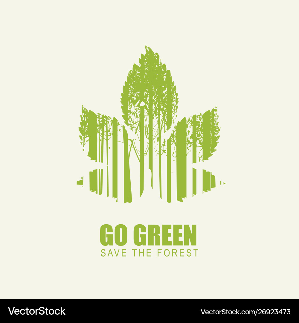Go green eco poster concept save planet Royalty Free Vector