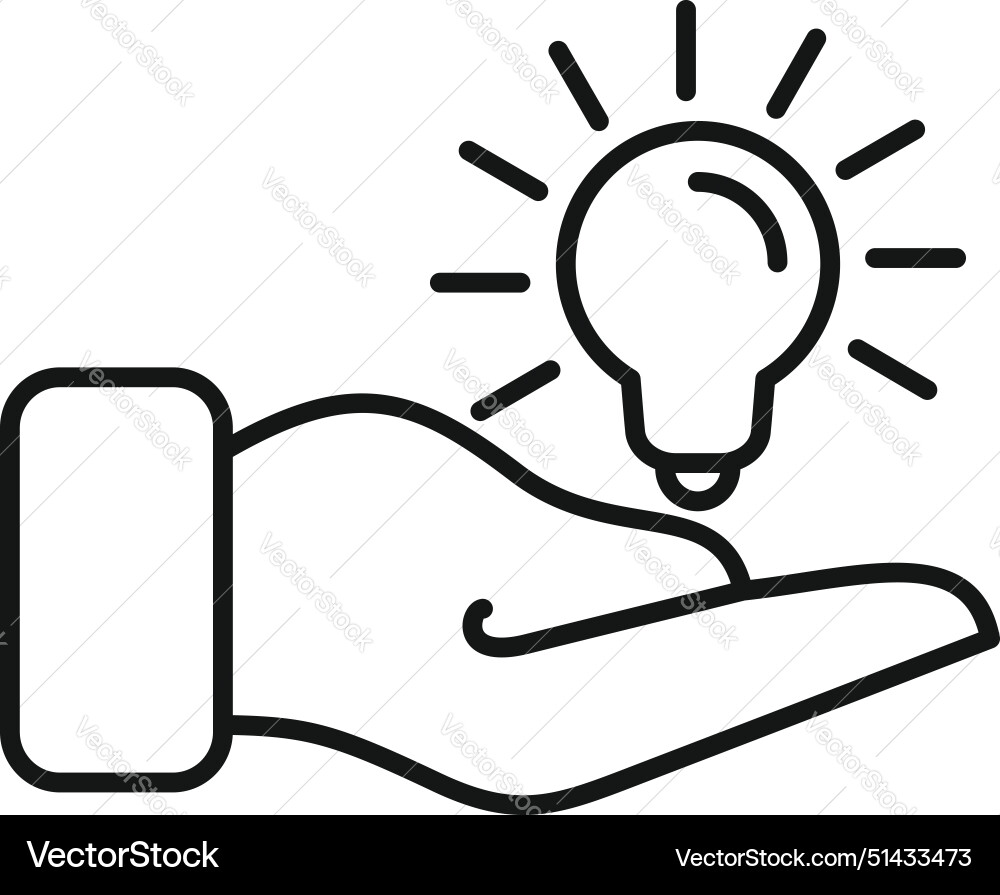 Hand presenting light bulb concept icon Royalty Free Vector