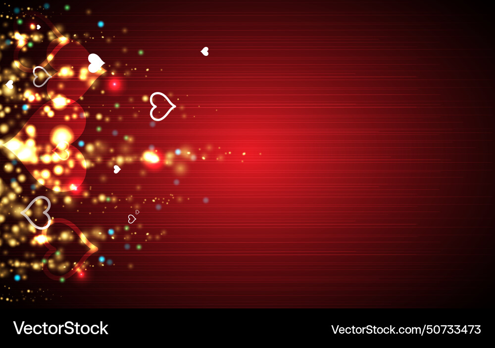 Heart salute valentine banner background Vector Image