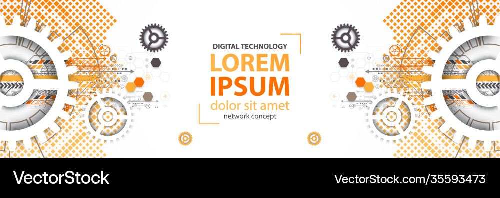 Hi-Tech Gear Technology Background Royalty Free Vector Image