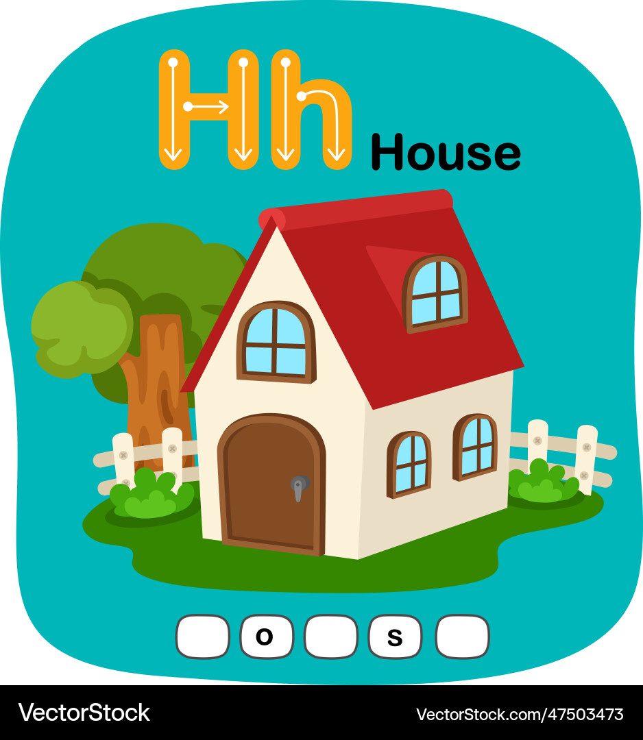 Isolated alphabet letter h-house Royalty Free Vector Image