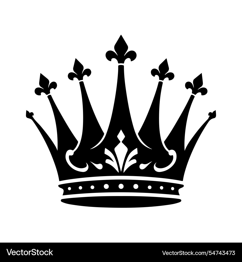 King quine crown silhouette perfect for luxury Vector Image