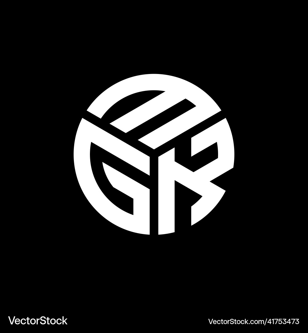 Mgk Logo Mgk Abstract Technology Logo Design On Black Vector Image