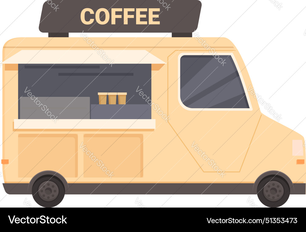 Mobile coffee cart Royalty Free Vector Image - VectorStock