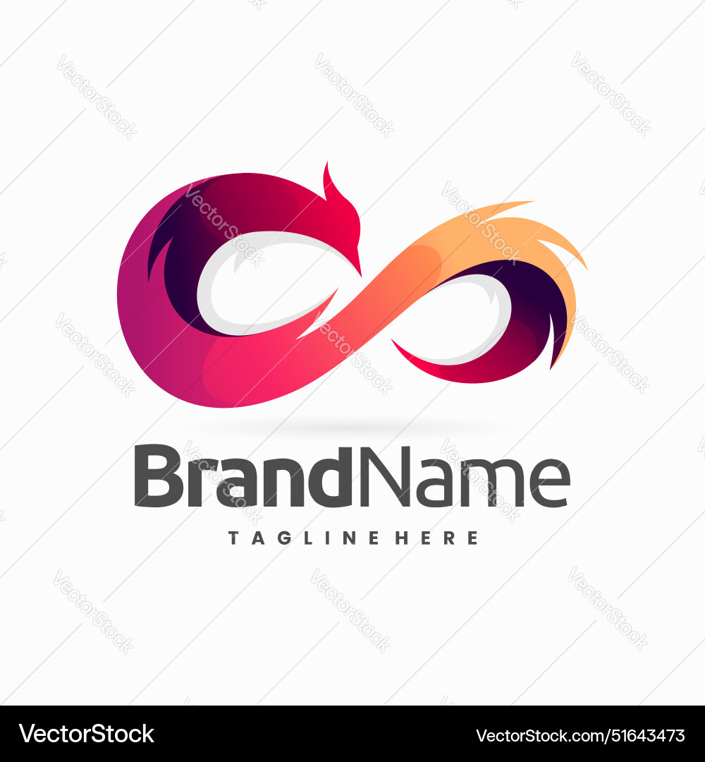 Phoenix infinite logo Royalty Free Vector Image