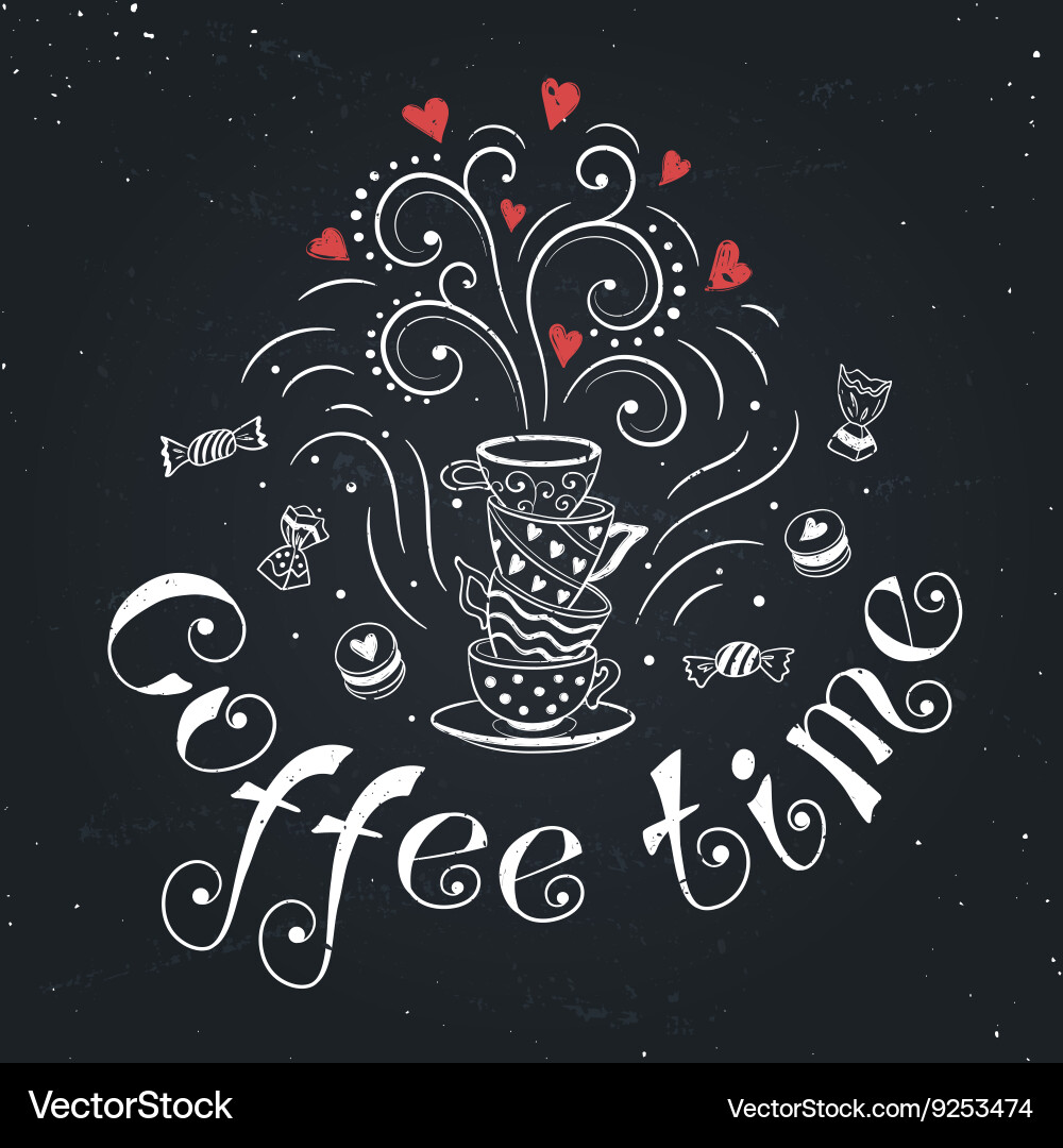 Coffee time poster Royalty Free Vector Image - VectorStock