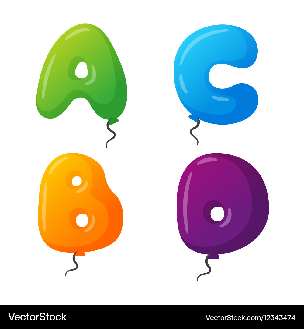 Colorful Balloon Alphabet Set Royalty Free Vector Image