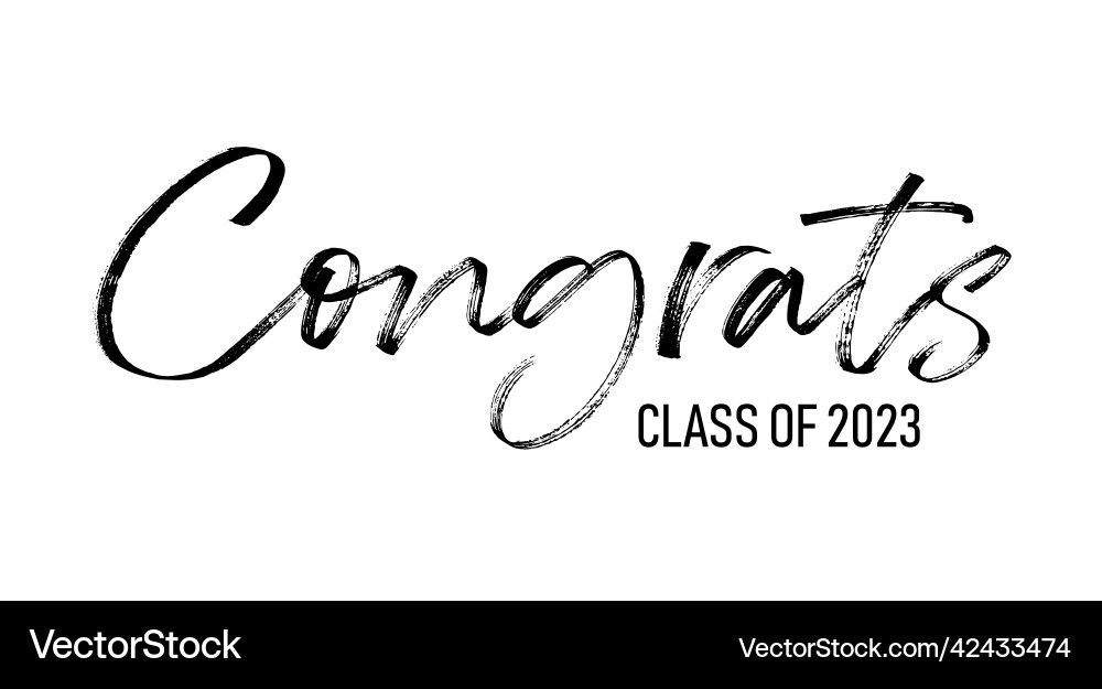 Congrats class of 2023 - simple hand drawn Vector Image