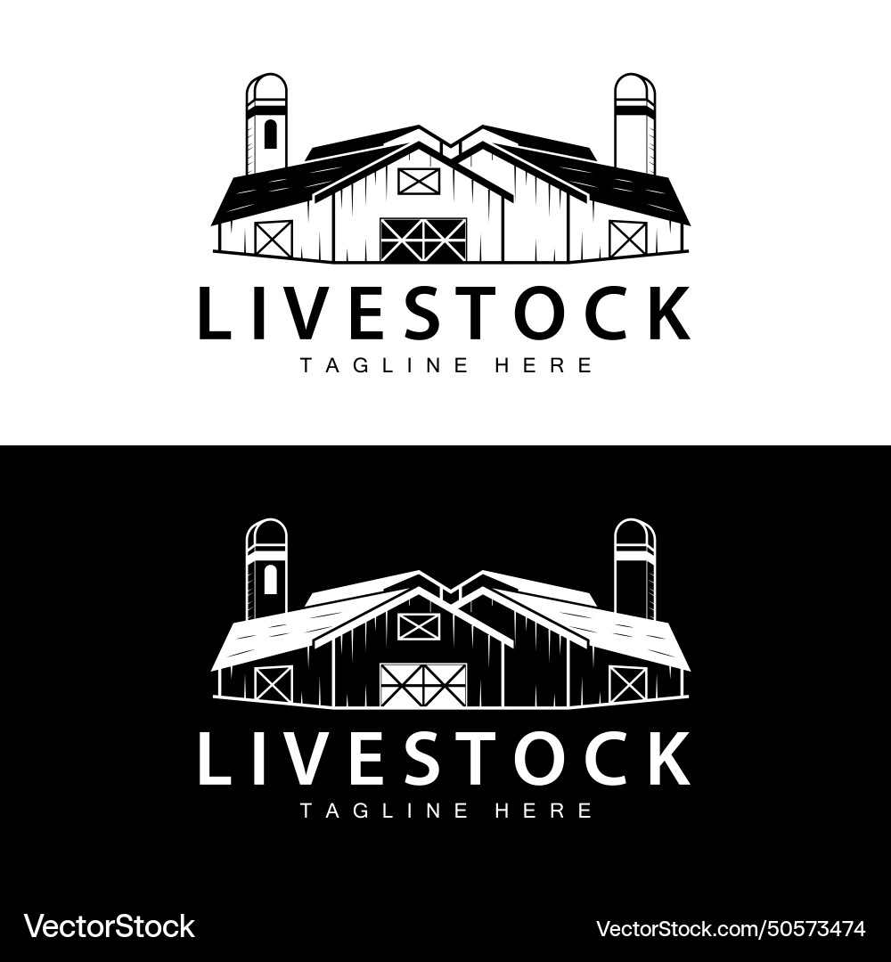 Farm barn logo warehouse simple minimalist Vector Image