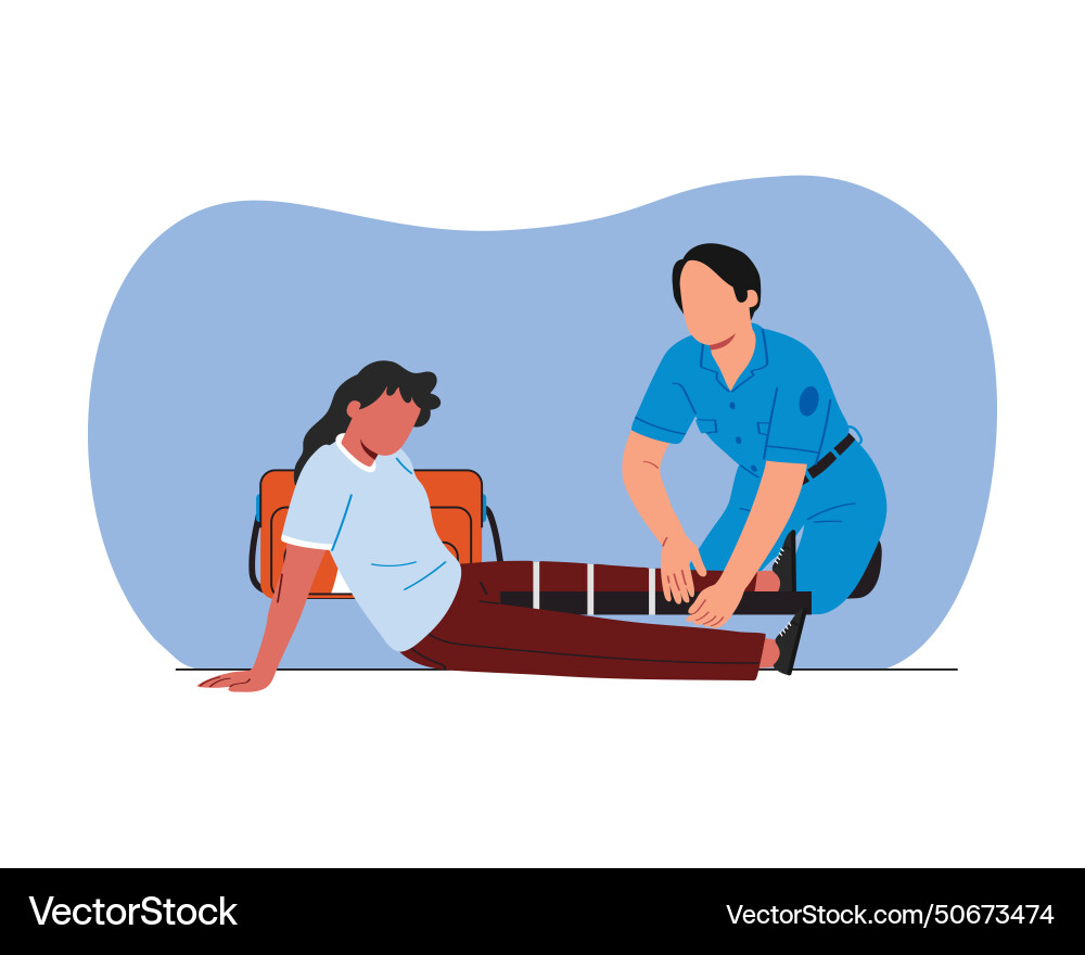 First aid doctor or paramedic officer helping Vector Image