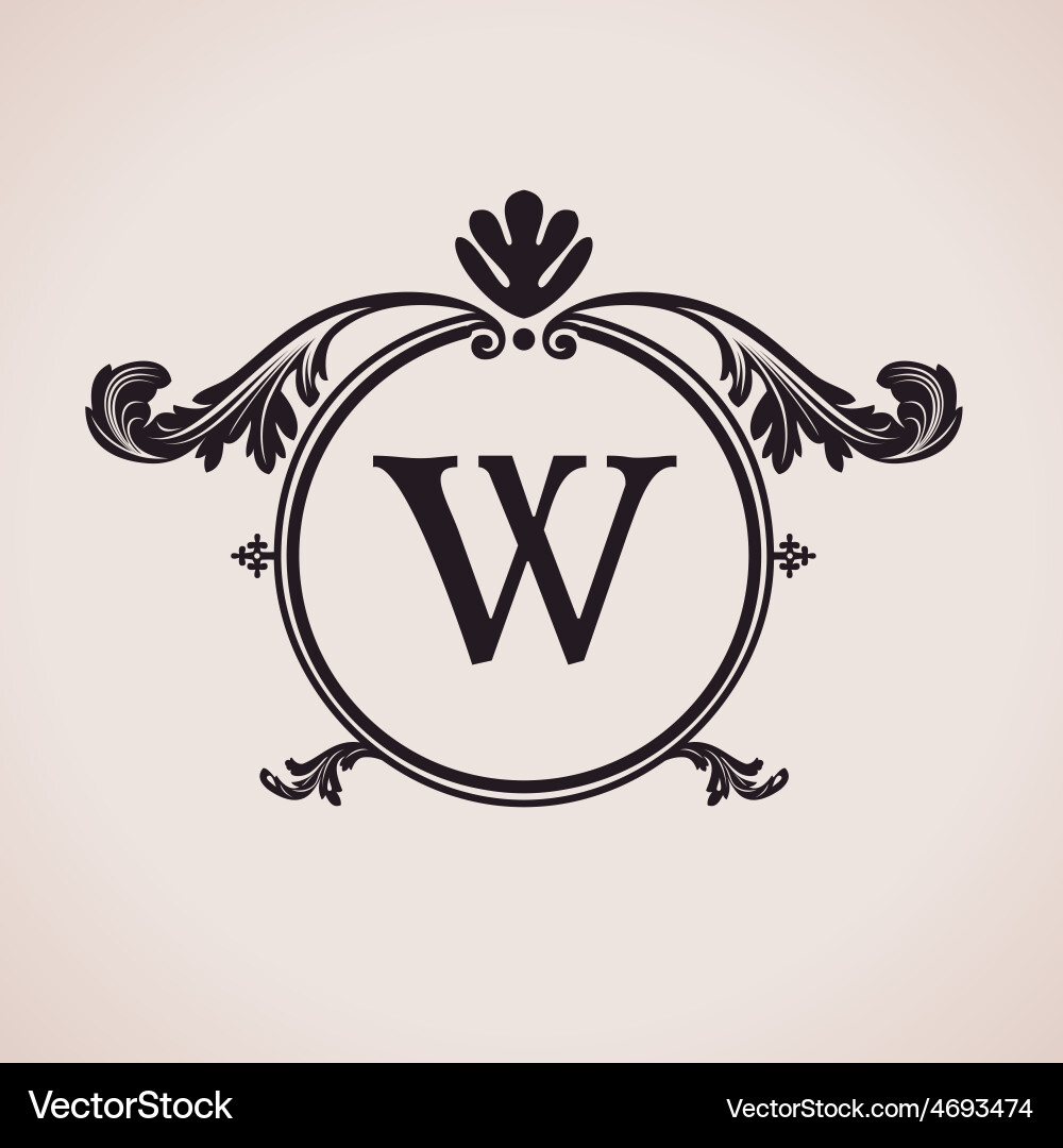 Luxury logo letter clock calligraphic pattern Vector Image