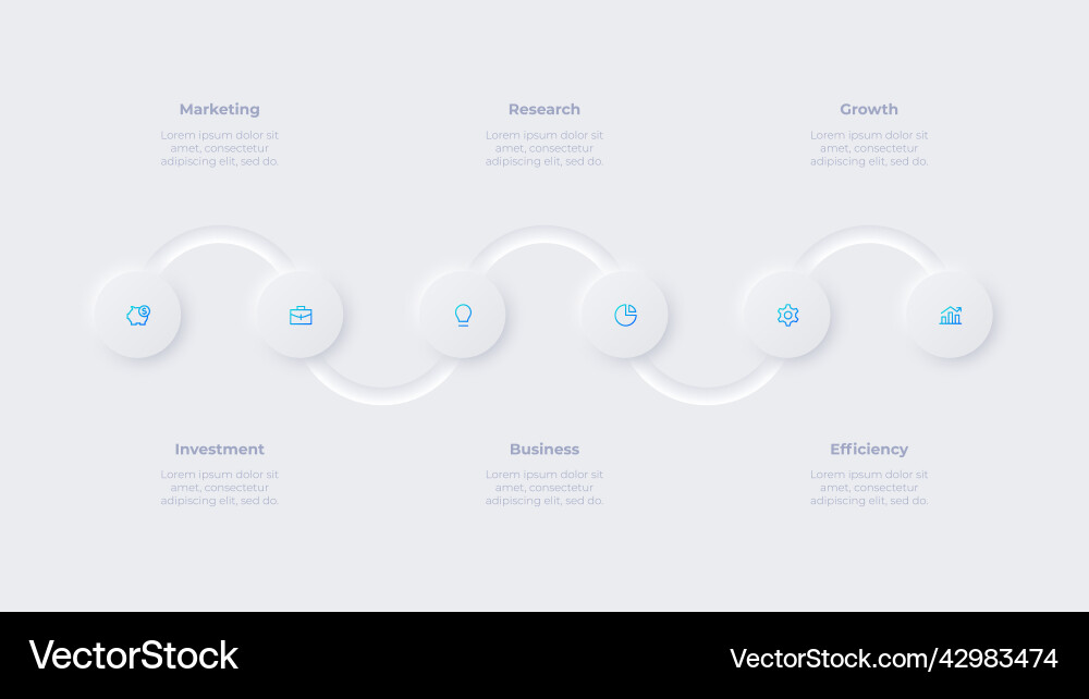 Neumorphe Infoline-Designvorlage Lizenzfreies Vektorbild