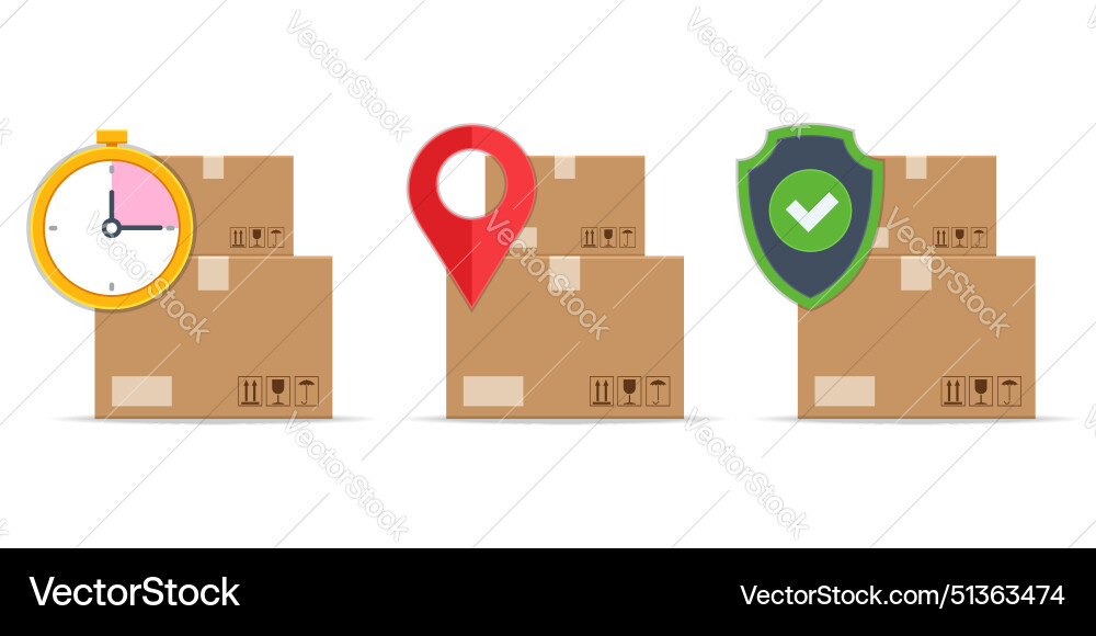 Parcel box or cardboard e-commerce logistics Vector Image