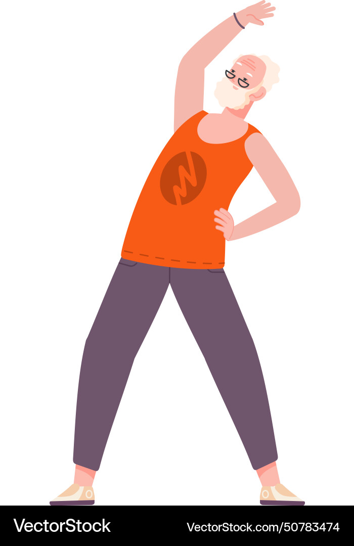 Senior workout active old man elderly lifestyle Vector Image