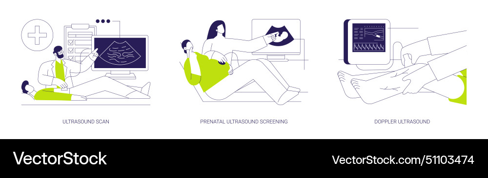Ultrasound examination abstract concept Royalty Free Vector