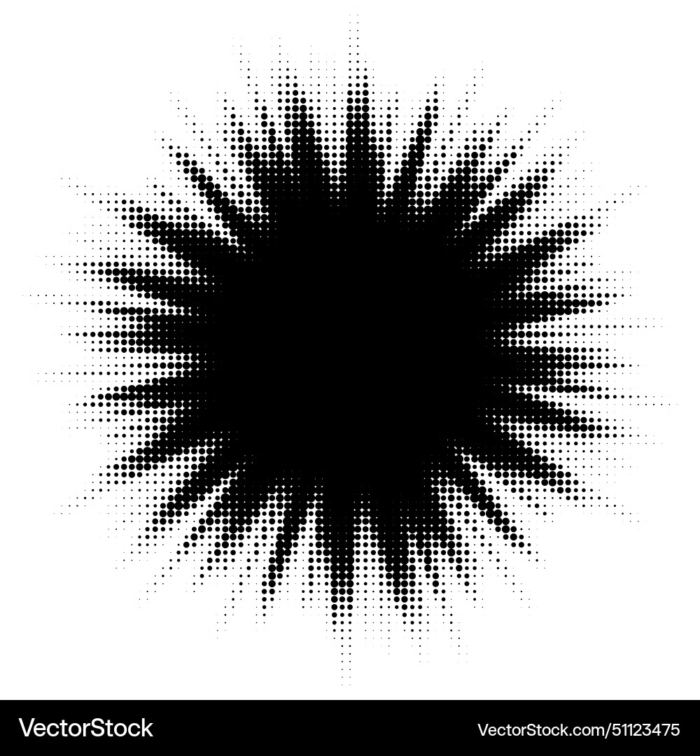 Abstract halftone burst pattern Royalty Free Vector Image