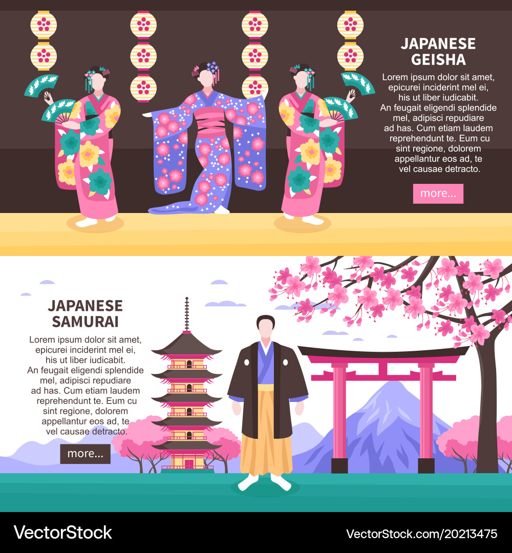 Alte japanische Banner Lizenzfreies Vektorbild