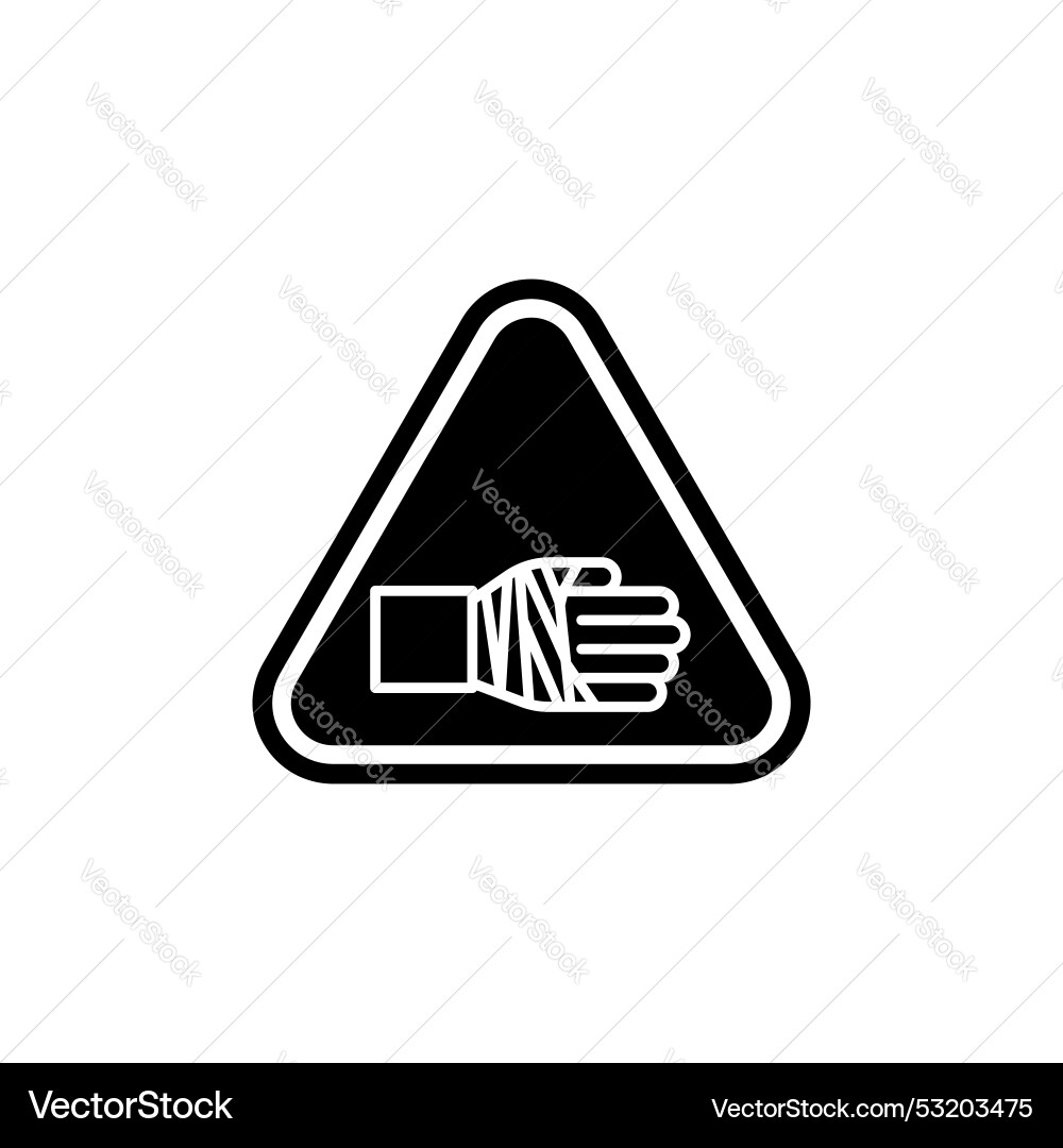 Chemical burns hazard sign icon set caution Vector Image