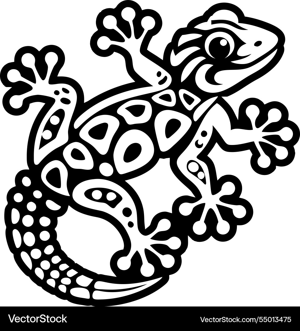 Gecko icon in glyph style Royalty Free Vector Image