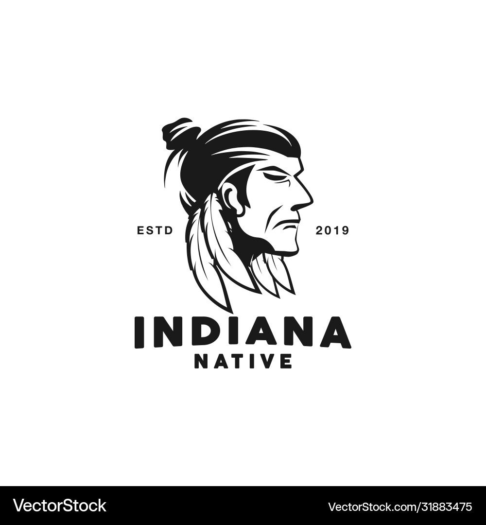 Indiana native logo design template Royalty Free Vector