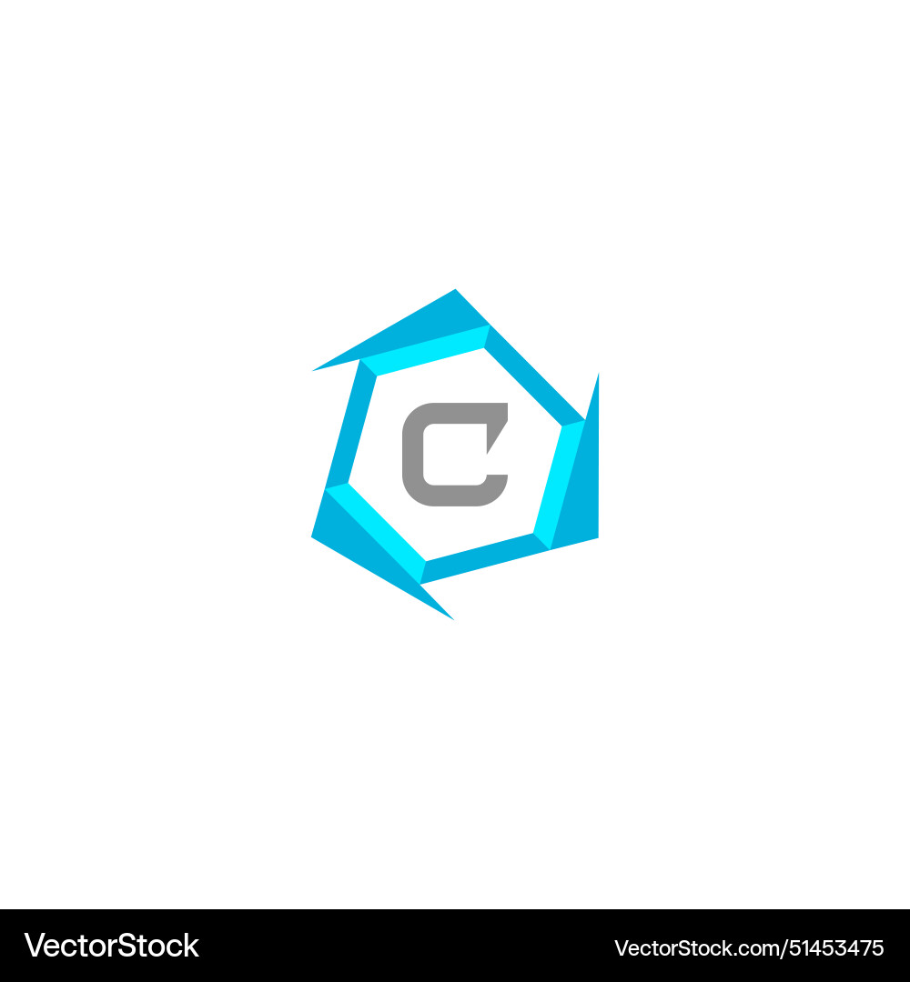 Letter c professional logo icon for tech business Vector Image