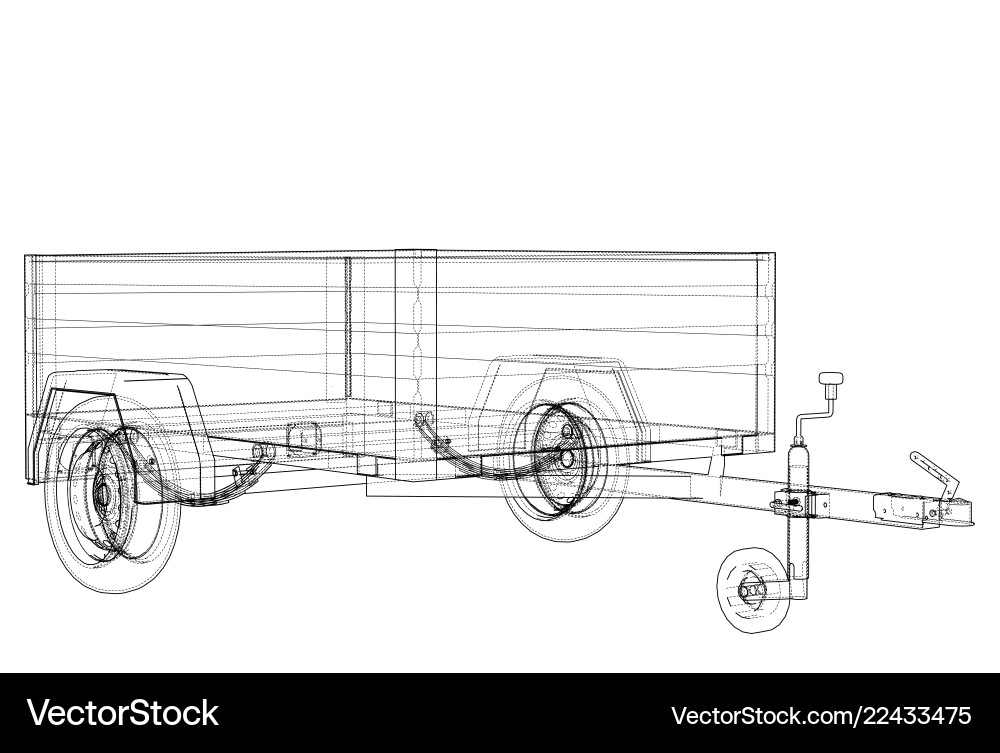 Open trailer sketch Royalty Free Vector Image - VectorStock