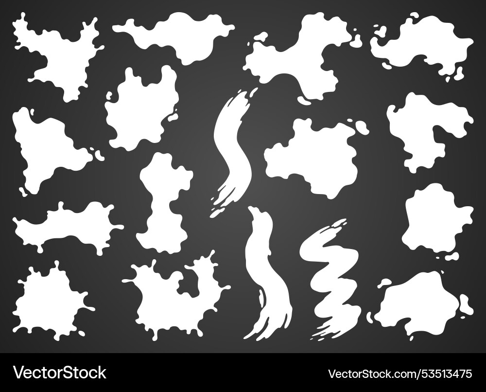 Paint blot icon set splashes for design use Vector Image