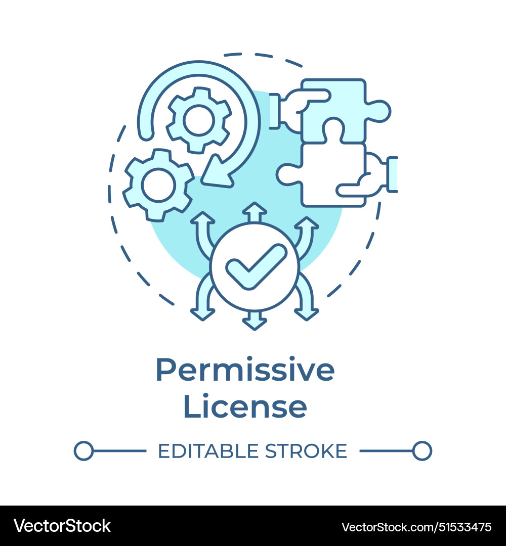Permissive license soft blue concept icon Vector Image