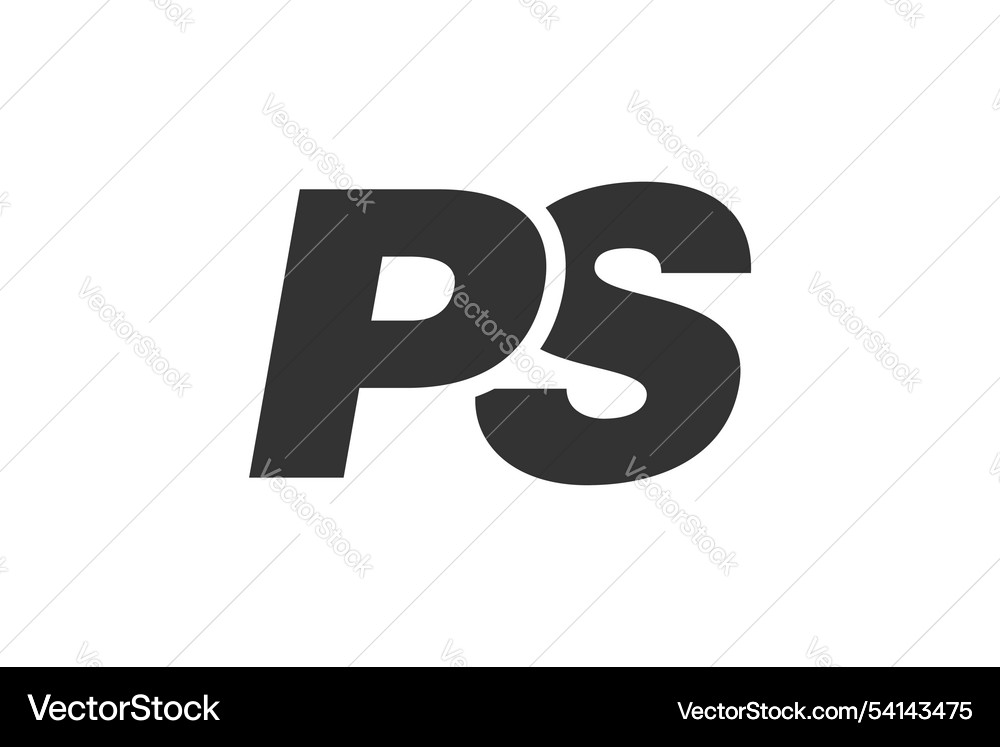 Ps techno editable font logo for corporate Vector Image