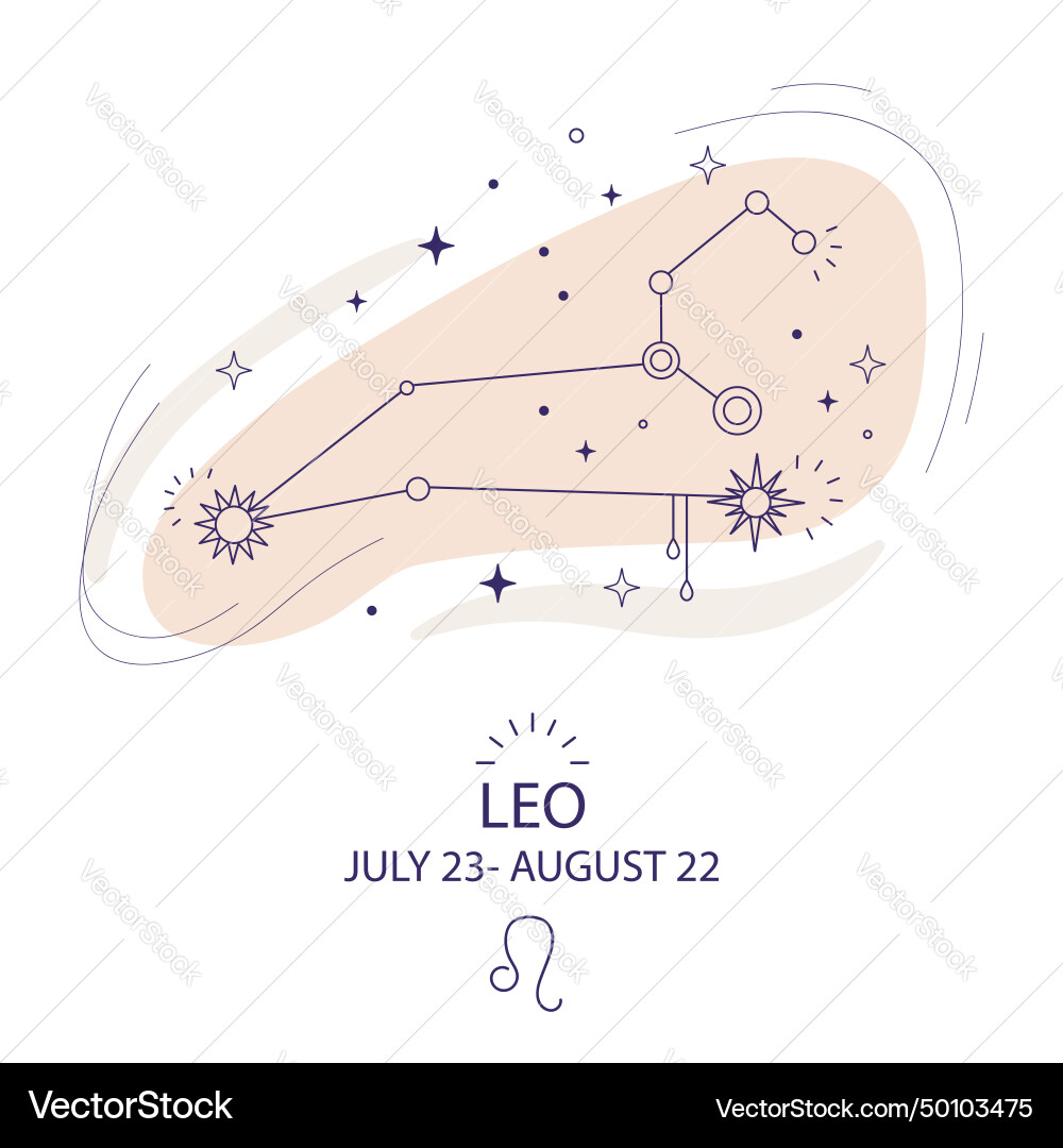Star constellation zodiac leo Royalty Free Vector Image