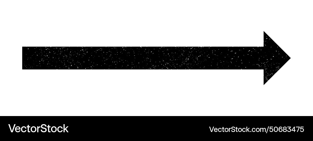 Straight black arrow with grainy effect long Vector Image