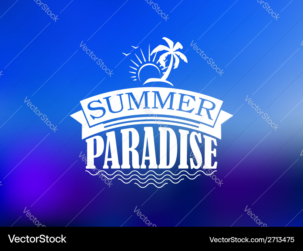 Summer paradise poster design Royalty Free Vector Image