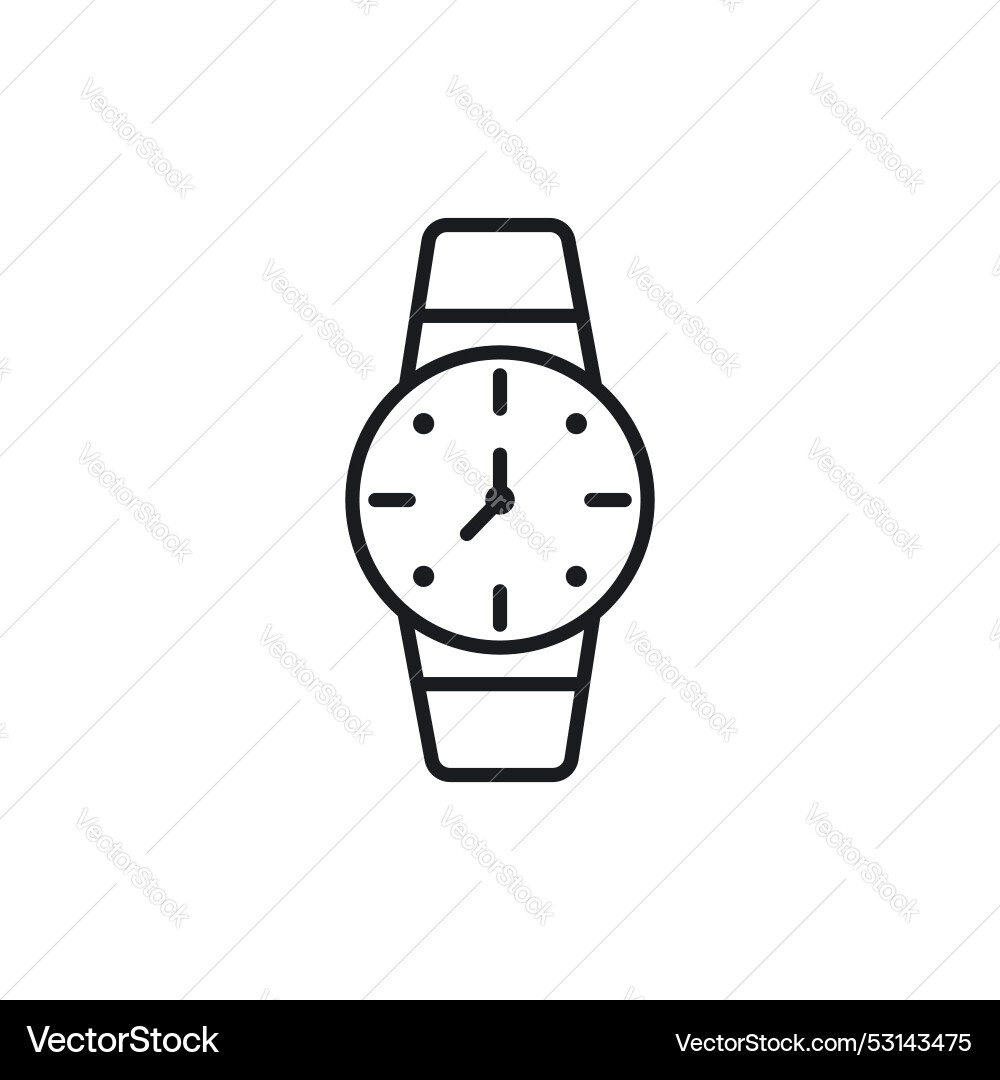 Watch icon symbol on white background Royalty Free Vector