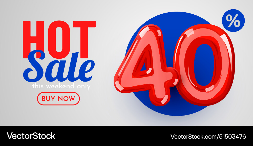 40 percent off discount creative composition Vector Image