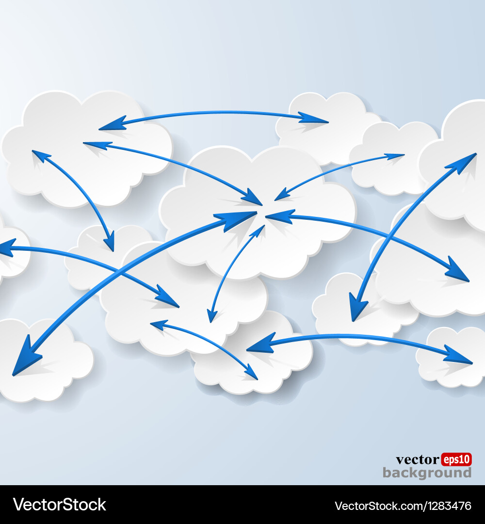 Connected Cloud Network Concept Royalty Free Vector Image
