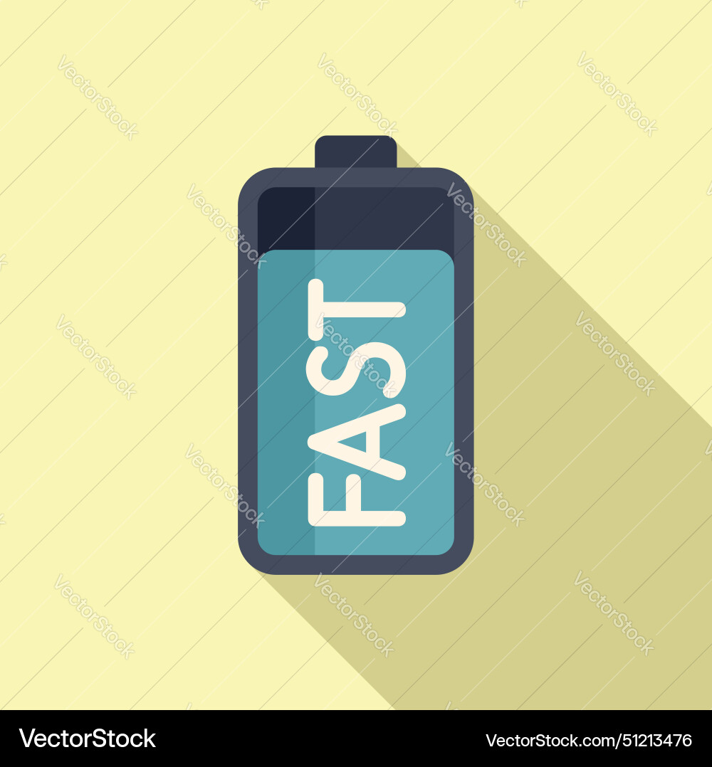 Fast battery charging icon flat mobile Royalty Free Vector