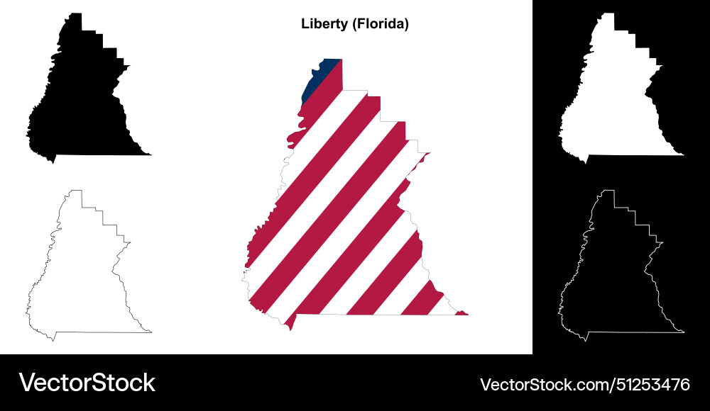 Liberty outline map Royalty Free Vector Image - VectorStock