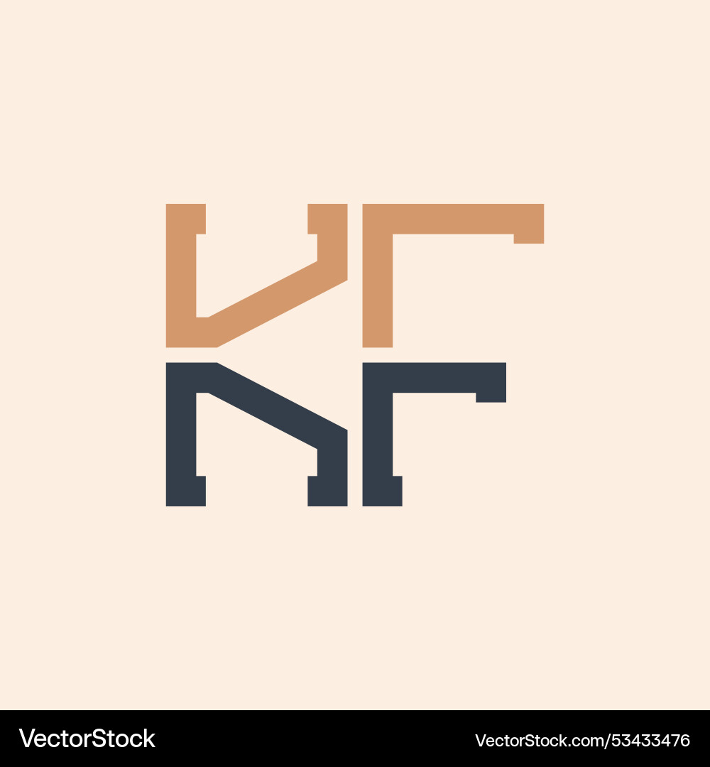 Modern kf letter logo design creative and Vector Image