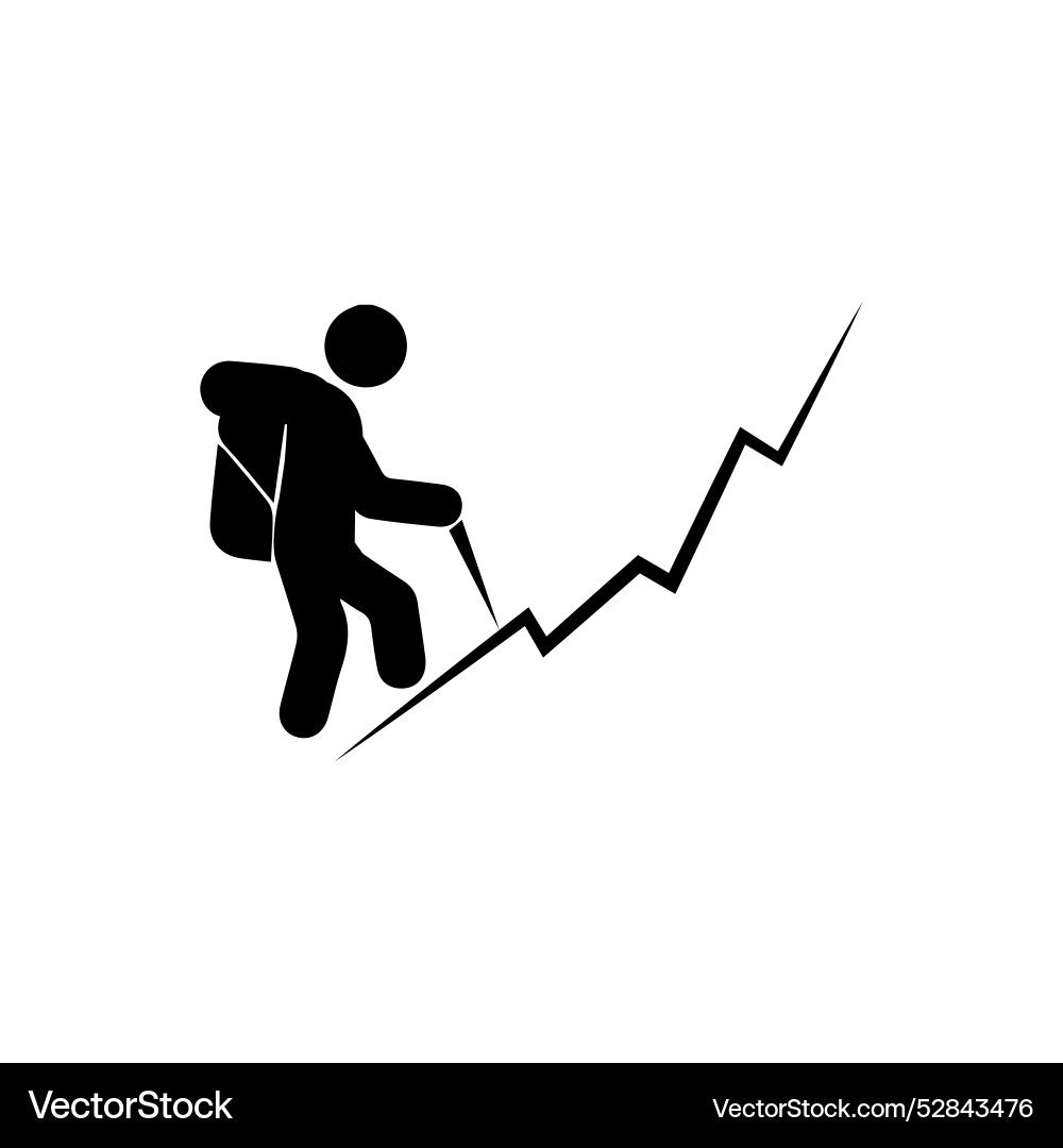 Mountain climber icon Royalty Free Vector Image