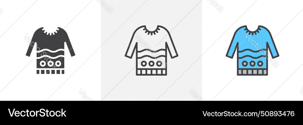 Sweater icon set women warm texture winter Vector Image