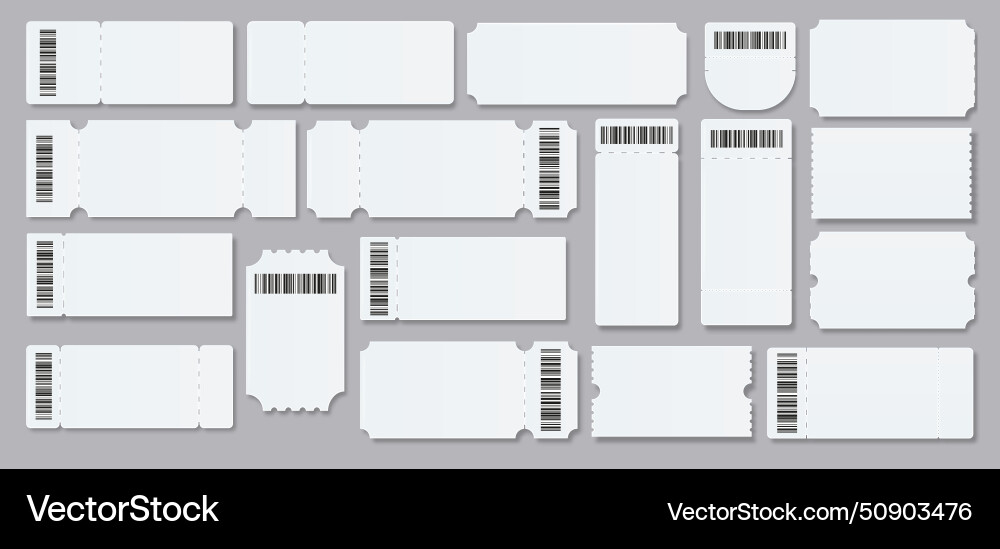 Ticket empty template concert movie theater Vector Image