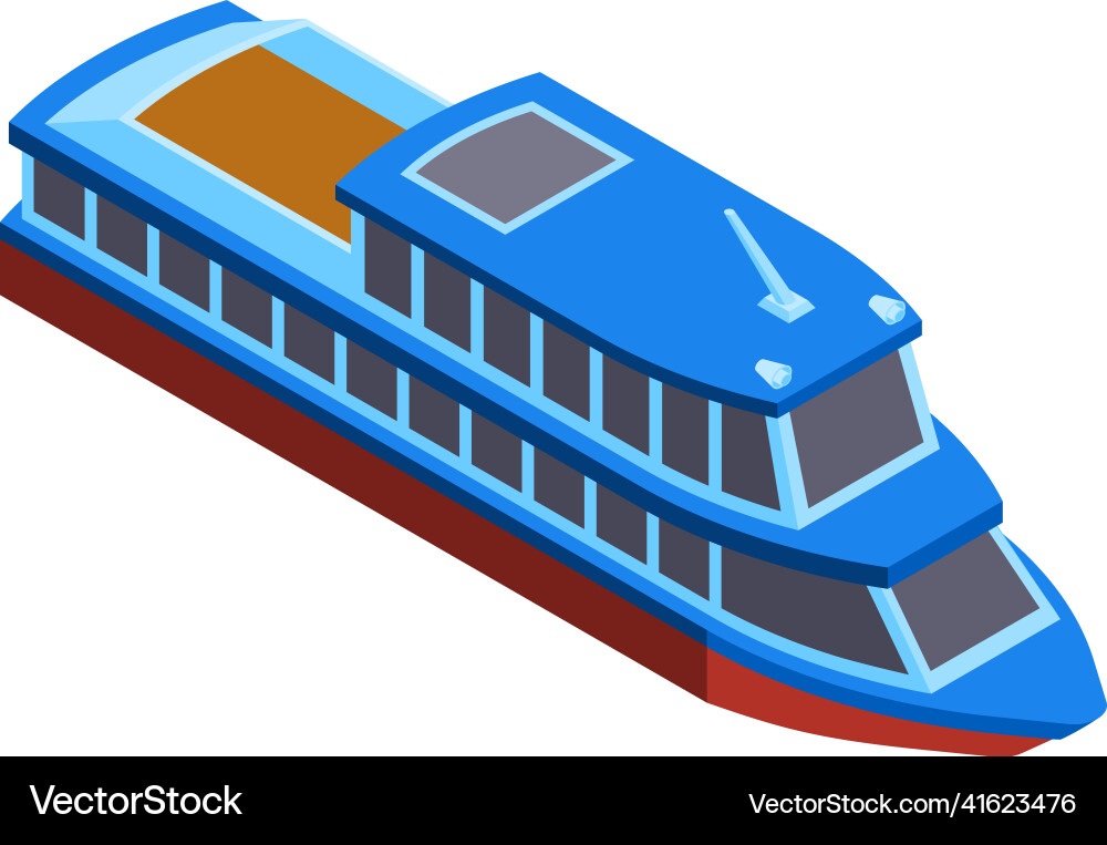Two decks boat composition Royalty Free Vector Image