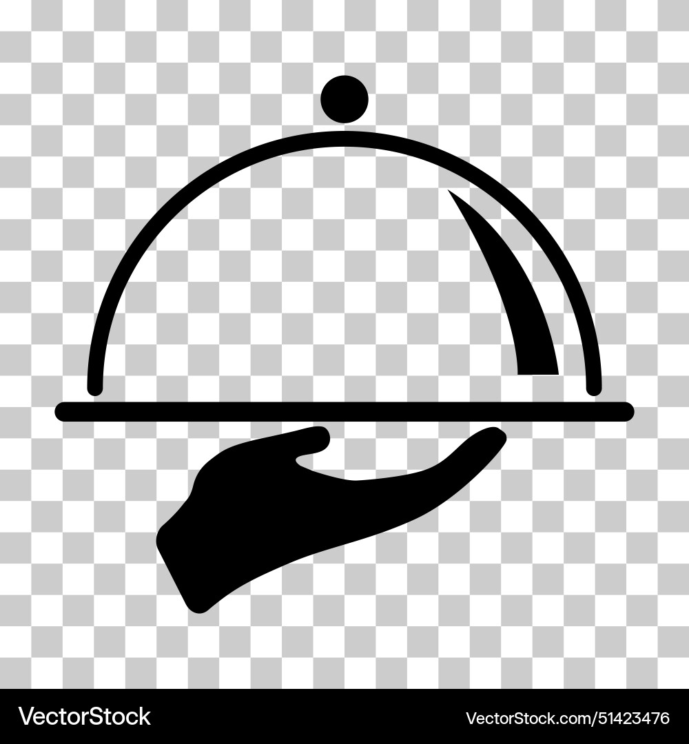 Waiter tray icon dish menu restaurant web symbol Vector Image