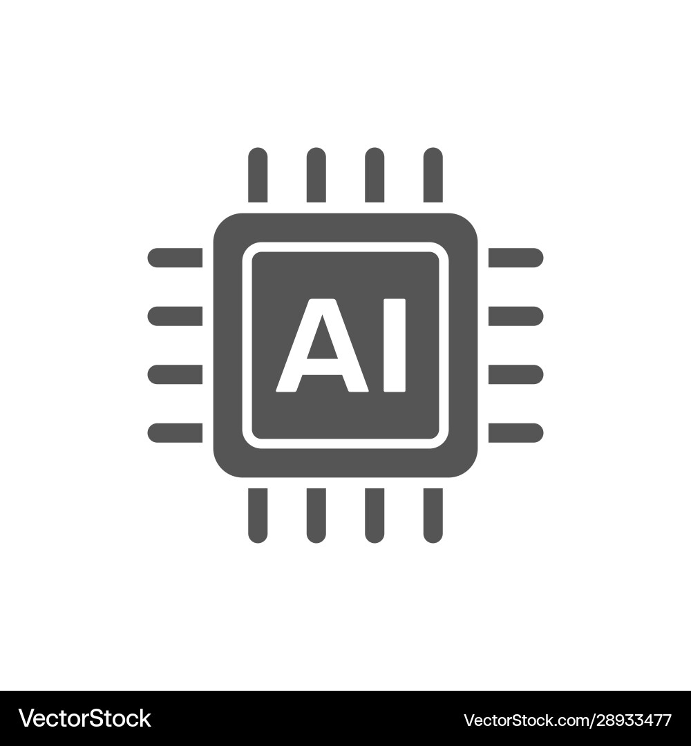 Ai cpu artificial intelligence concept - computer Vector Image
