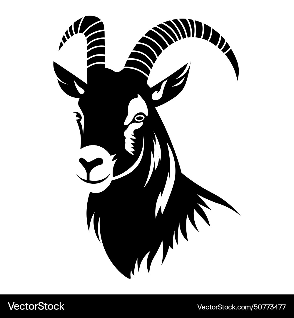Black goat icon on white background Royalty Free Vector
