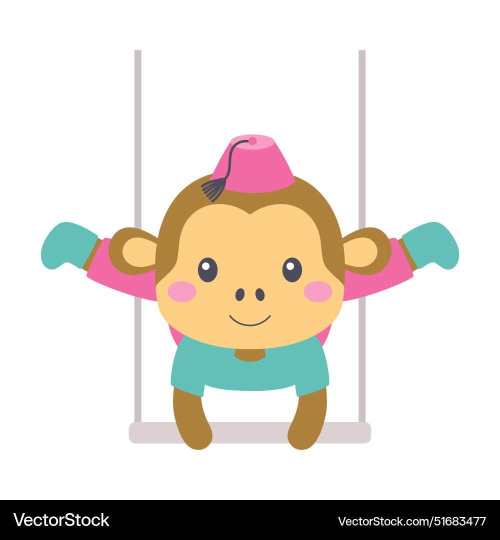 Cartoon circus monkey Royalty Free Vector Image