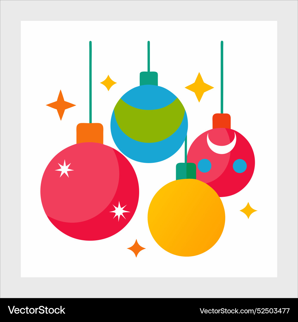 Christmas ornaments icons Royalty Free Vector Image