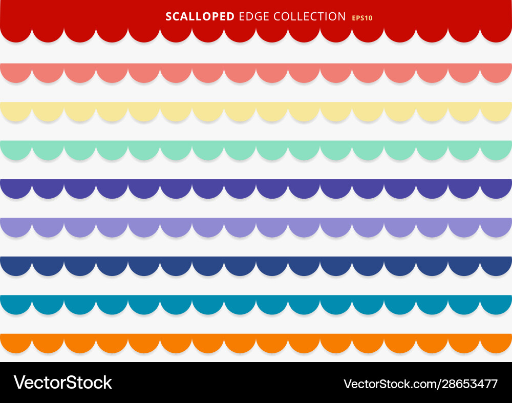 Colorful Scallop Stripes Pattern Royalty Free Vector Image