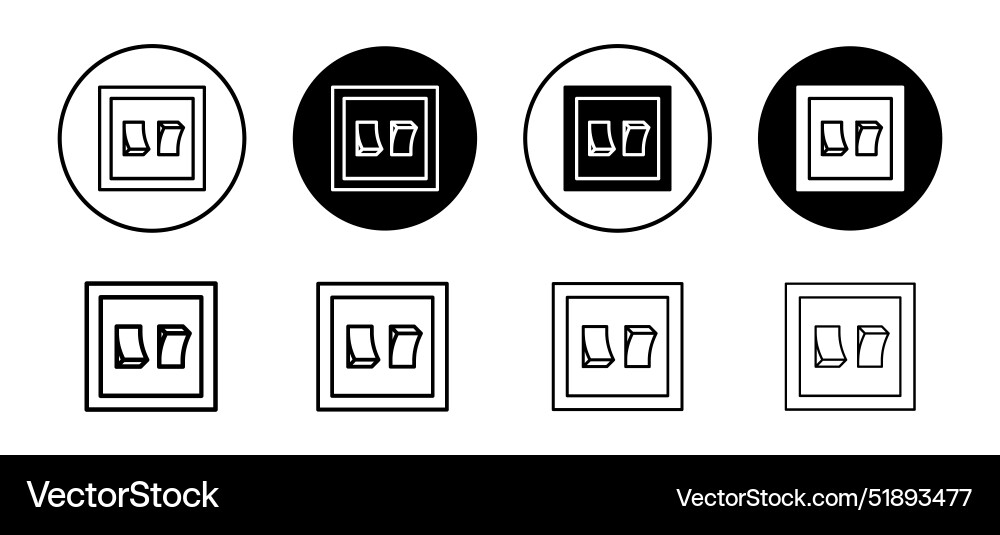 Electric switch icon set collection Royalty Free Vector
