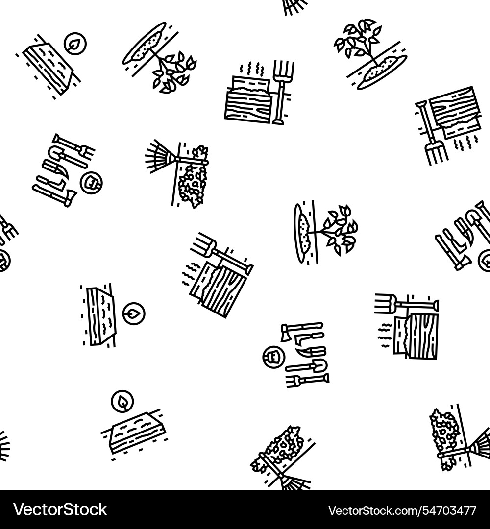 Garden maintenance mulching seamless pattern Vector Image